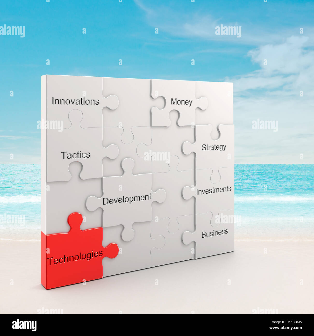 Technology puzzle concept 3d rendering Stock Photo - Alamy