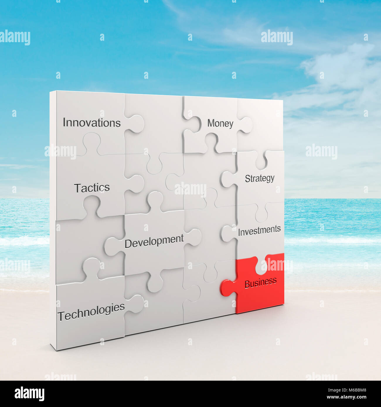 Business puzzle concept 3d rendering Stock Photo - Alamy