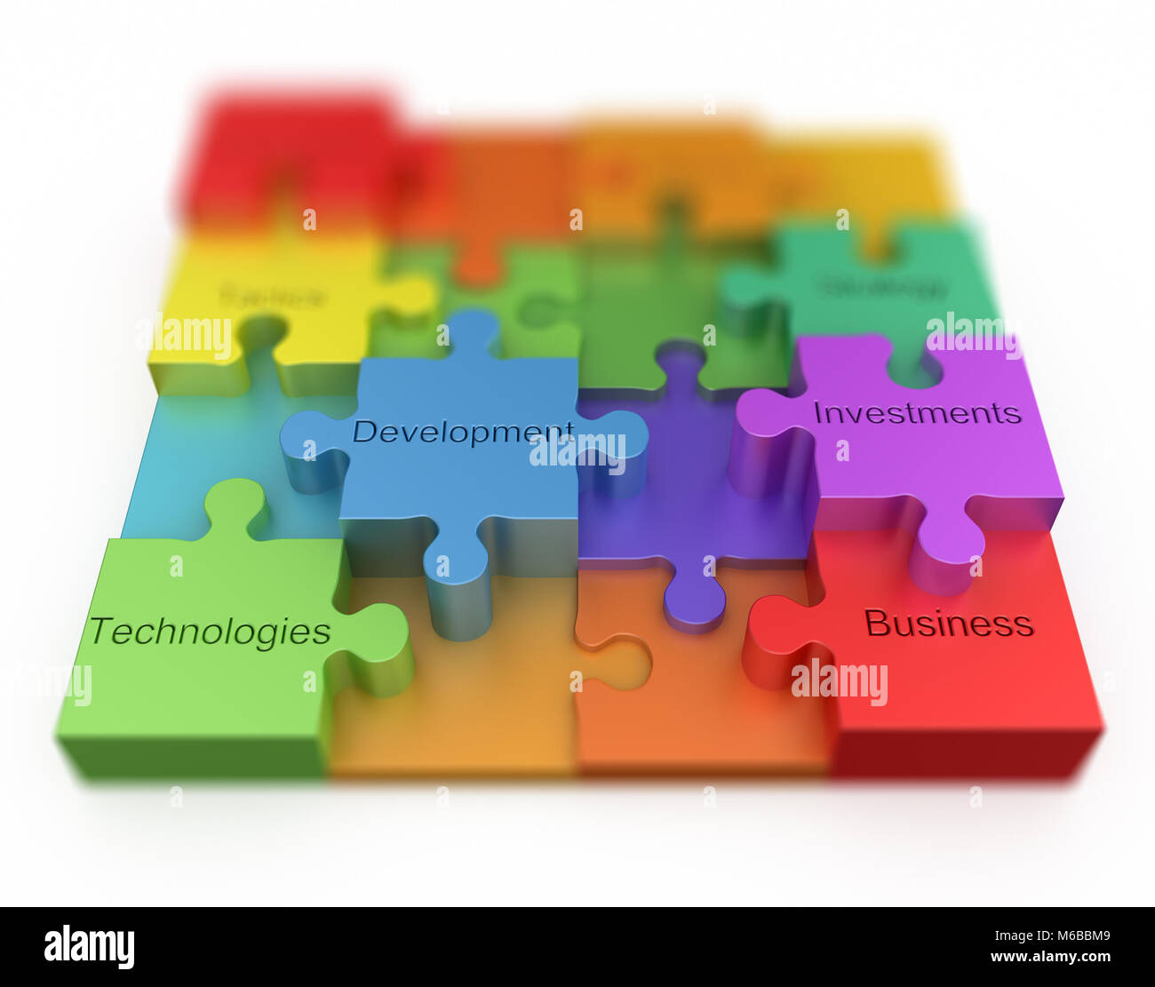 Puzzle business concept 3d rendering Stock Photo - Alamy