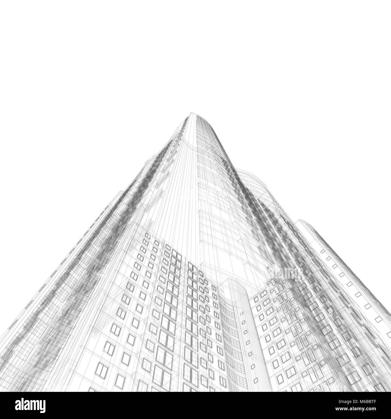 Architecture blueprint 3d rendering Stock Photo - Alamy