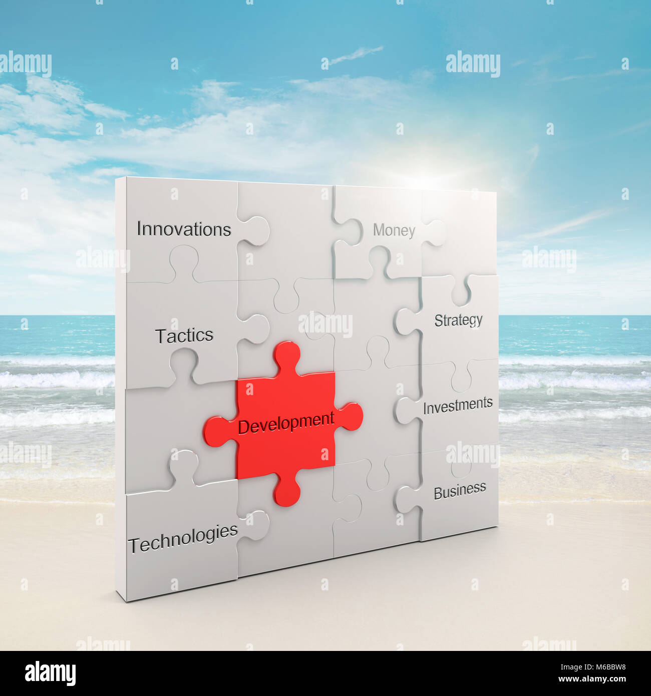 Development puzzle concept 3d rendering Stock Photo - Alamy