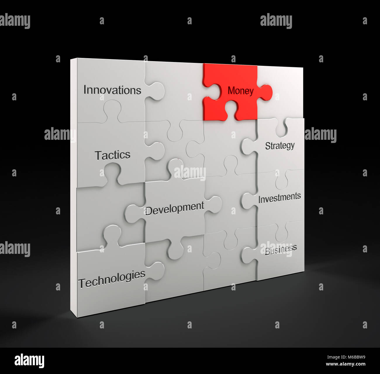Money puzzle concept 3d rendering Stock Photo - Alamy