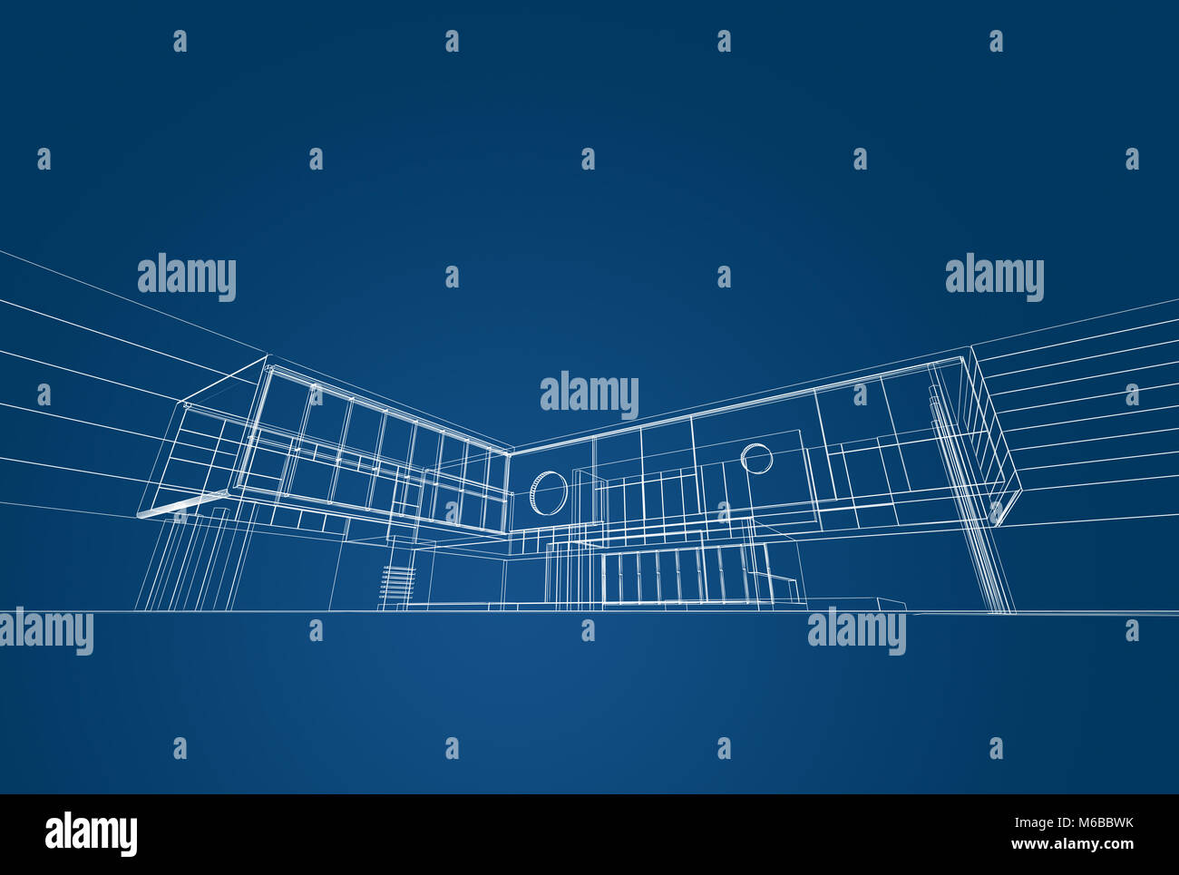 Architecture blueprint 3d rendering Stock Photo - Alamy