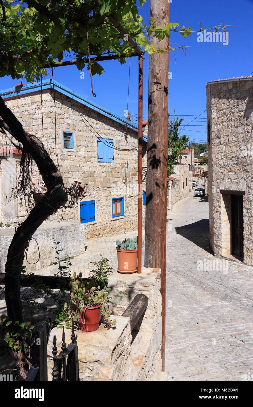 Cyprus - Limassol District. Lofou traditional village architecture ...