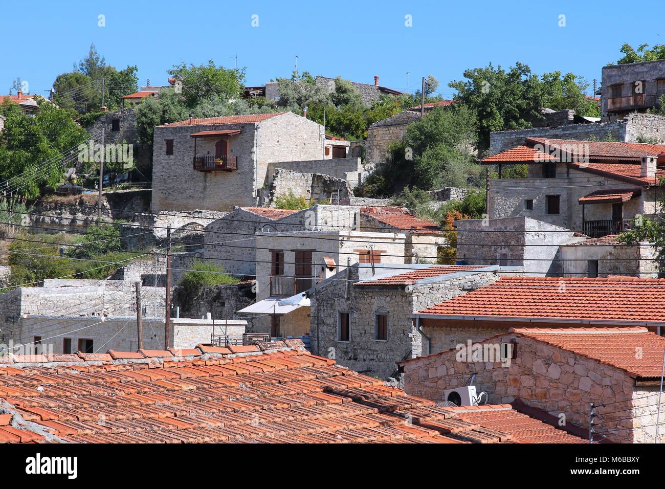 Cyprus - Limassol District. Lofou traditional village architecture ...