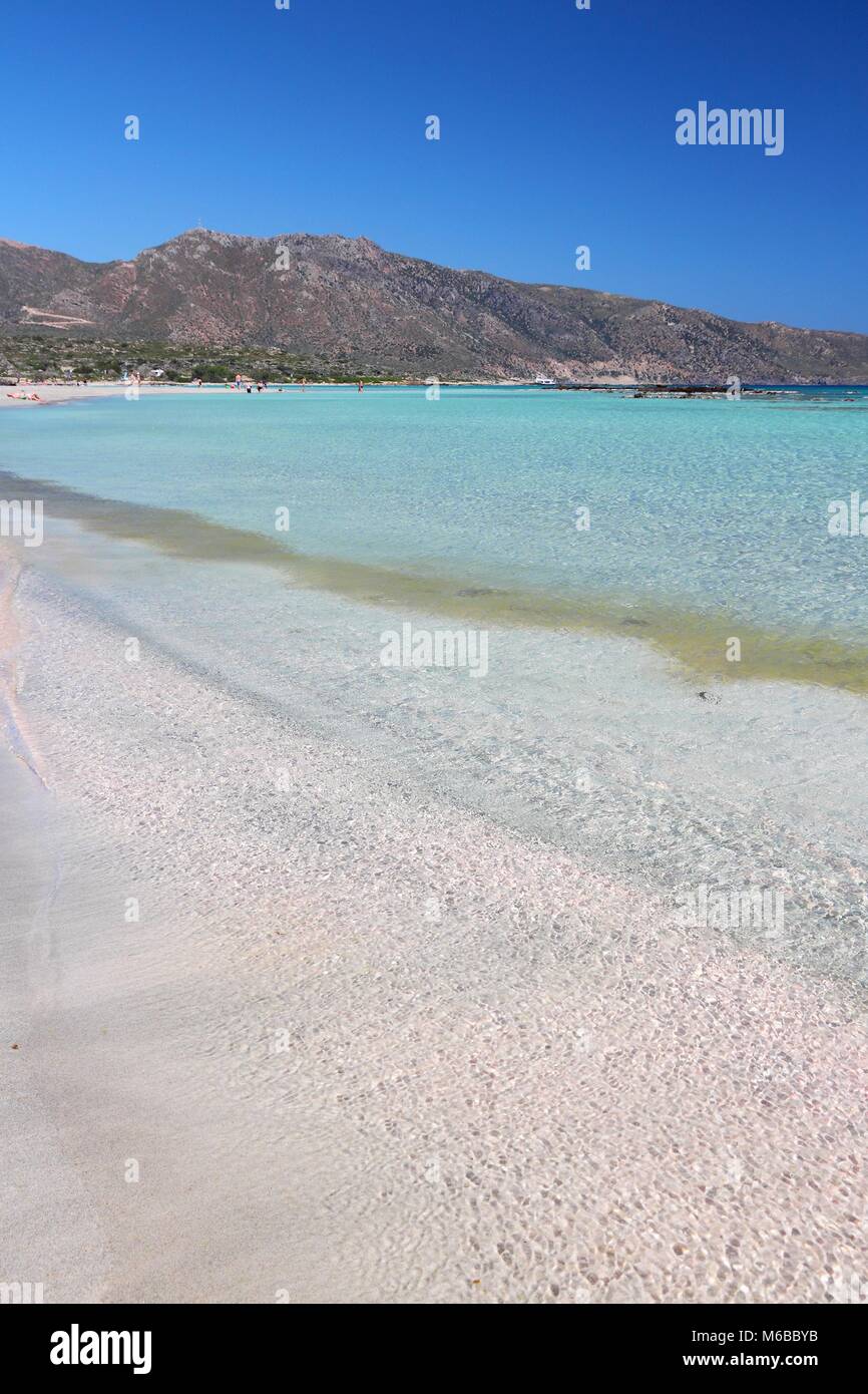 Coast of Crete island in Greece. Sandy beach in famous Elafonisi (or ...