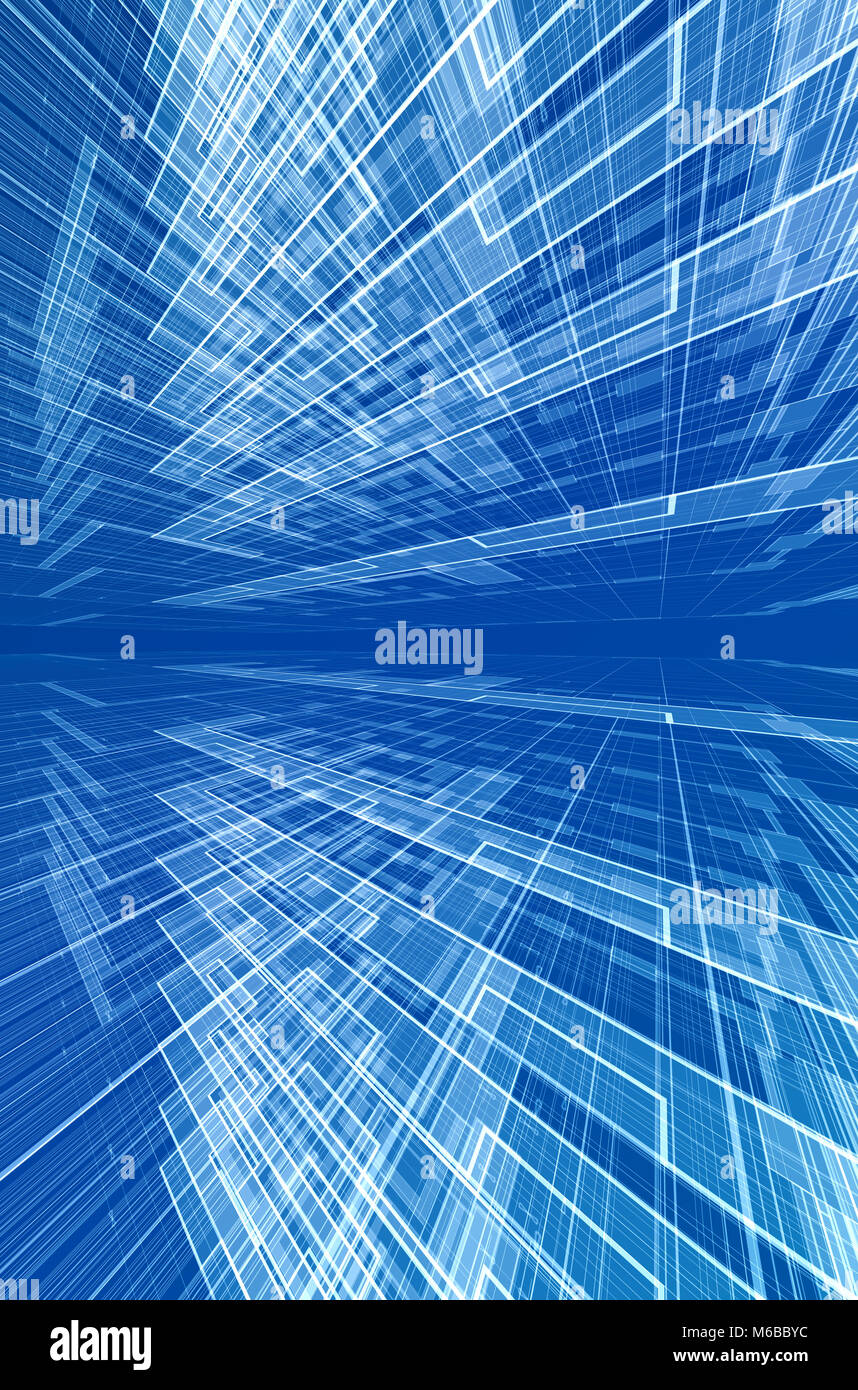 Abstract perspective 3d rendering construction Stock Photo - Alamy