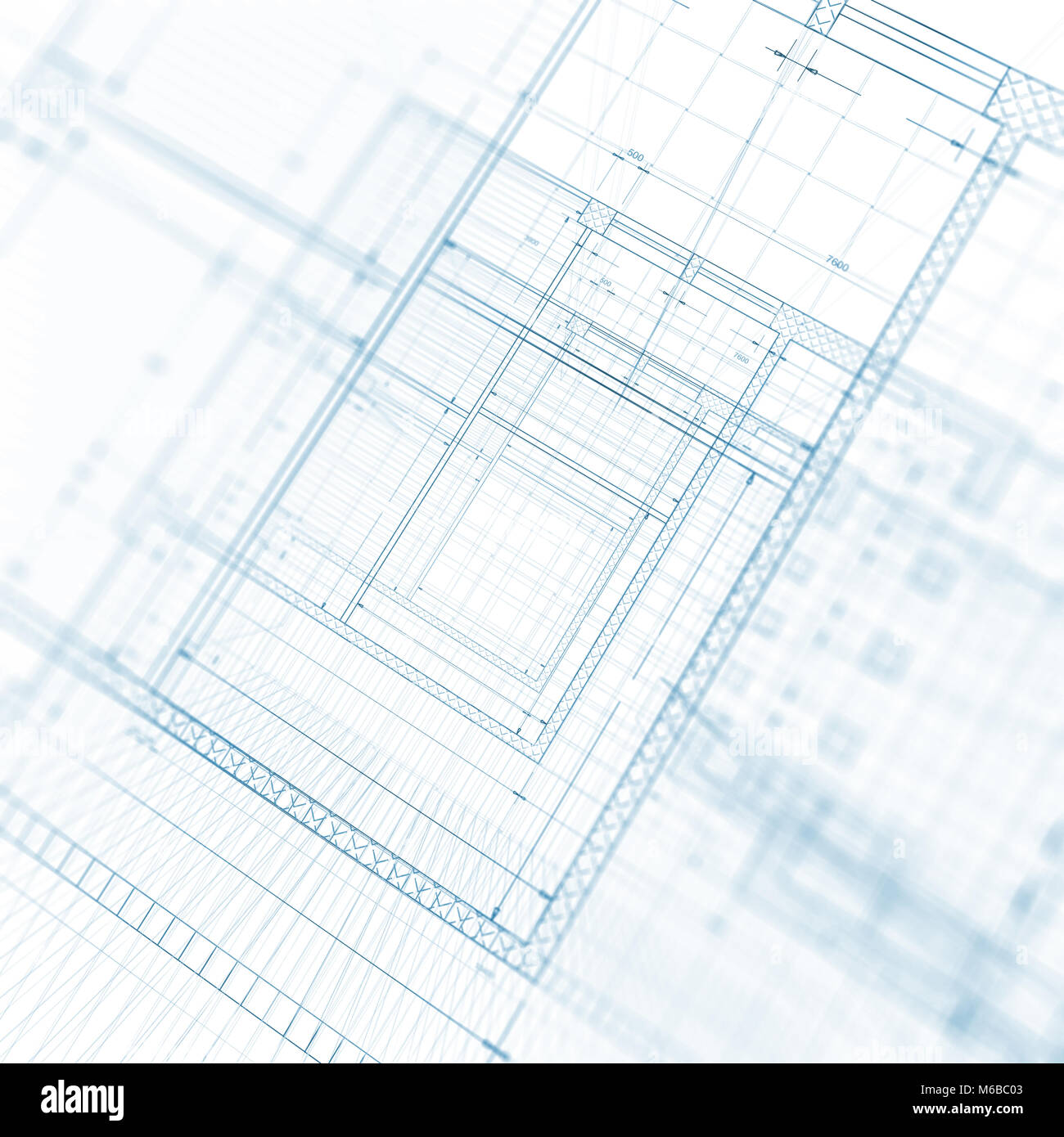 Blueprint concept 3d rendering Stock Photo - Alamy