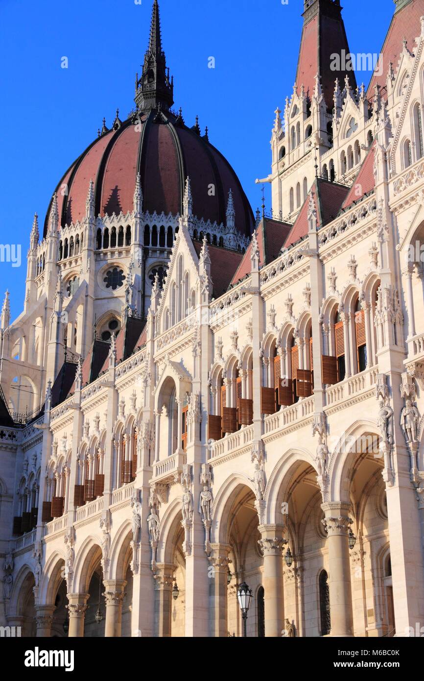 Budapest, Hungary - national Parliament building featuring Gothic ...