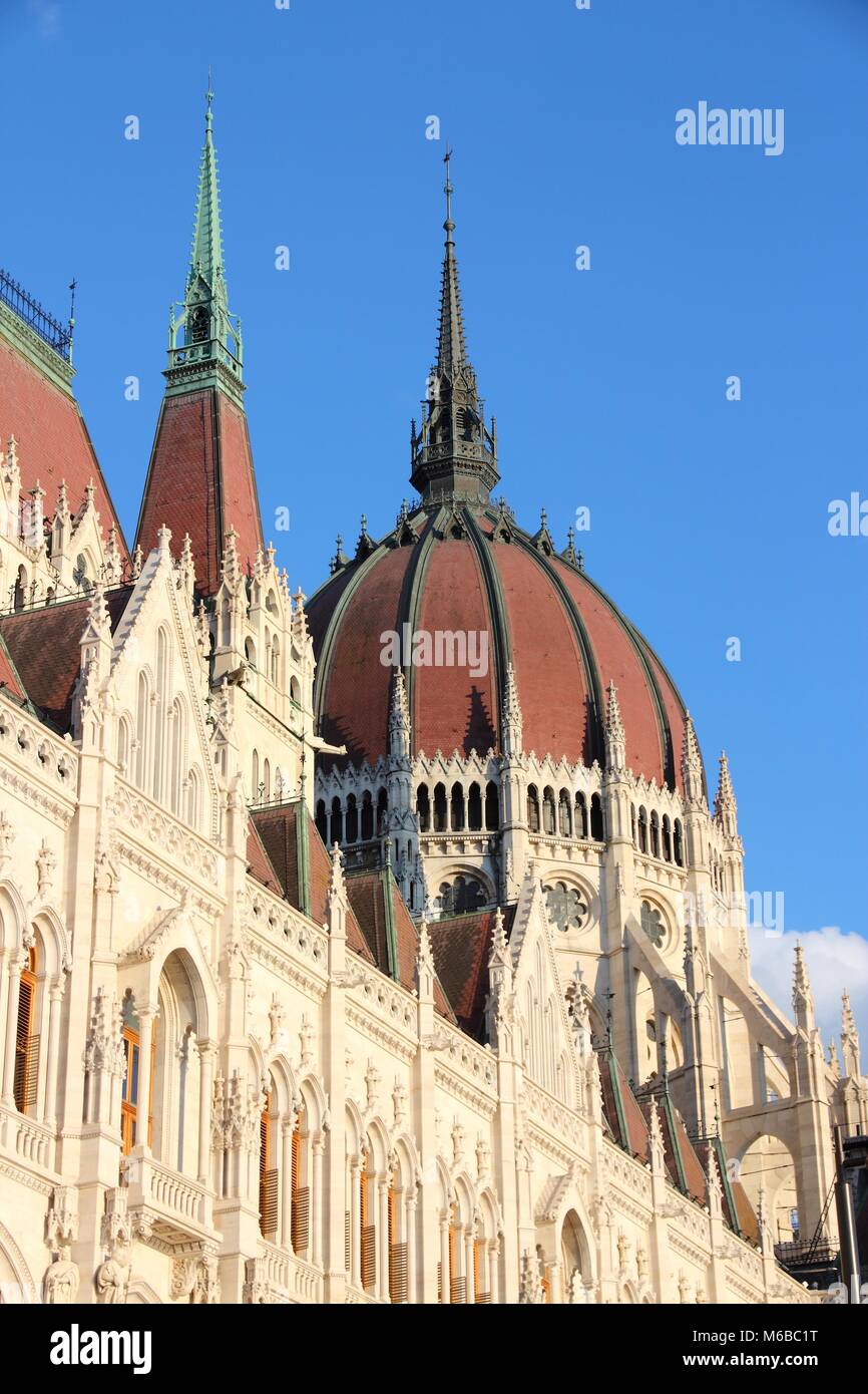 Budapest, Hungary - national Parliament building featuring Gothic ...
