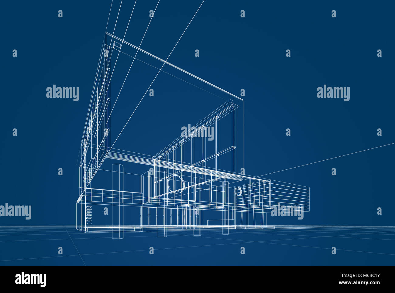 Architecture blueprint 3d rendering Stock Photo - Alamy