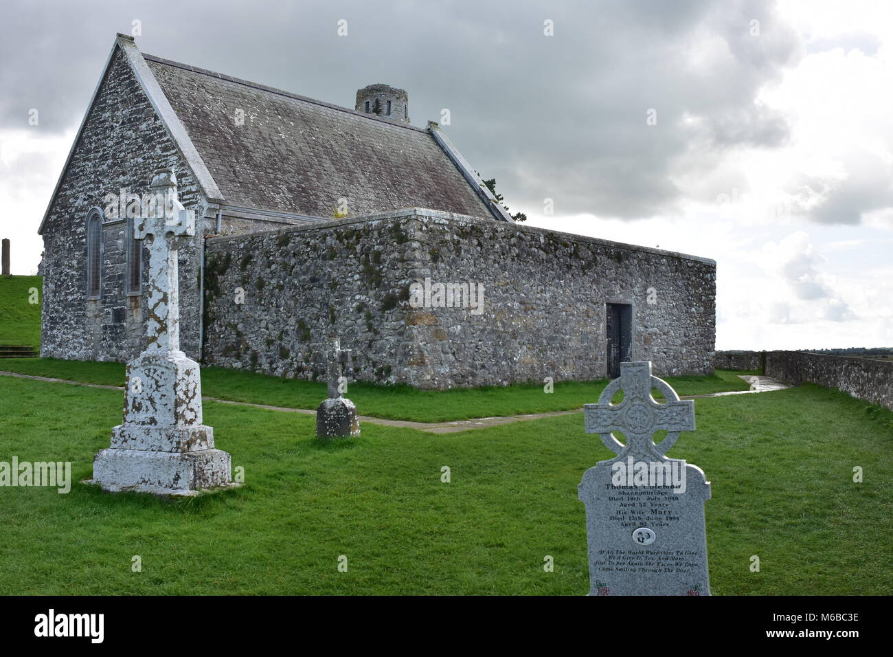 Modified medieval stone Christian church called Temple Connor with ...