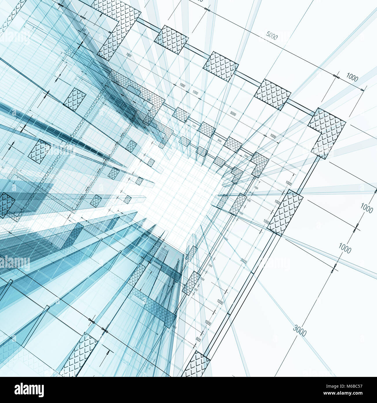 Blueprint concept 3d rendering Stock Photo - Alamy