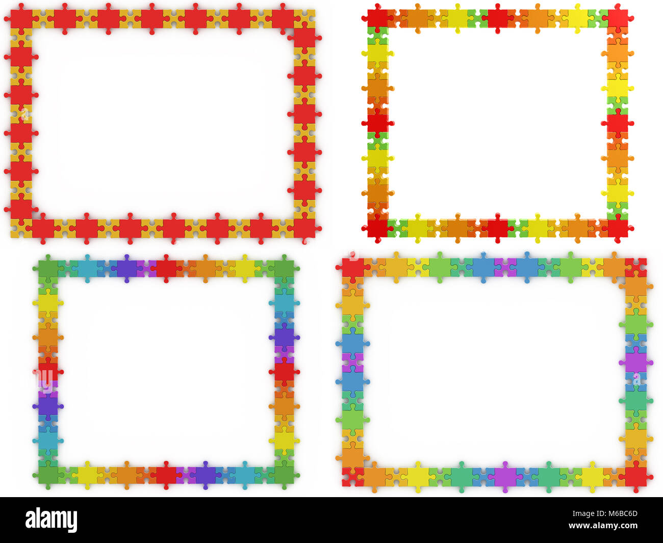 Puzzle frames graphic background 3d rendering Stock Photo - Alamy