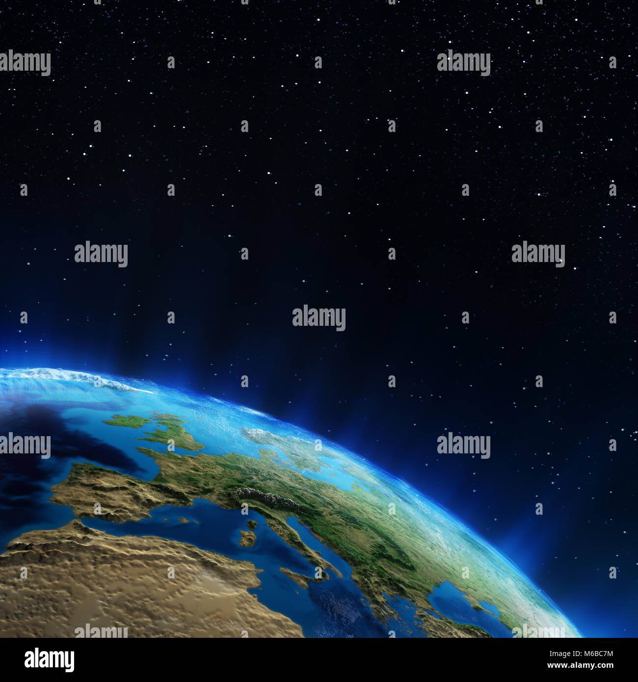 Europe 3d rendering planet Stock Photo - Alamy
