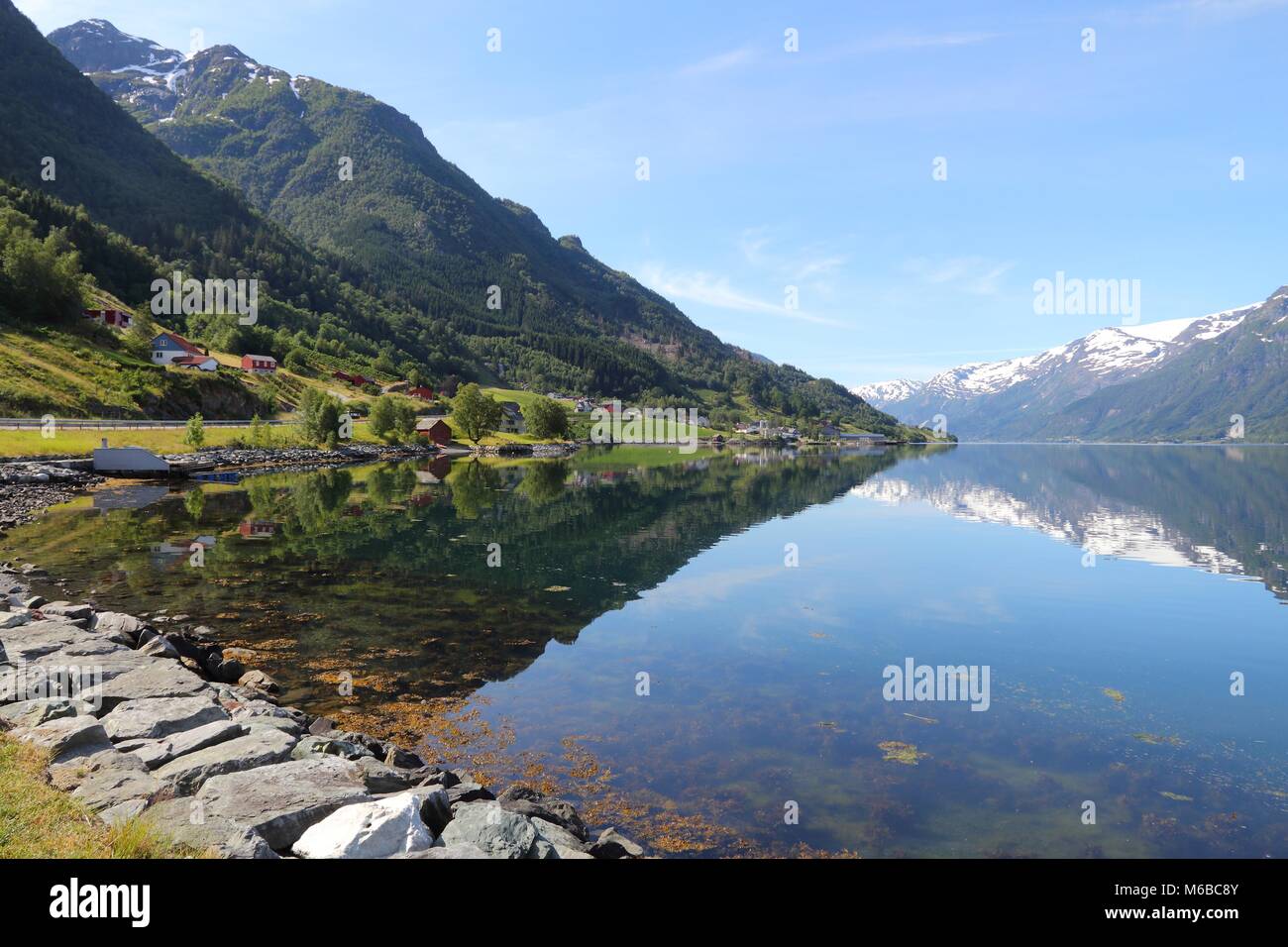 Norway fiord landscape - part of Hardanger Fjord called Sorfjord ...