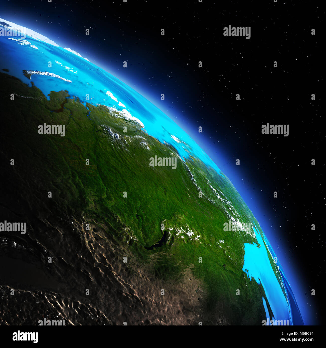 Earth continent 3d rendering space Stock Photo - Alamy