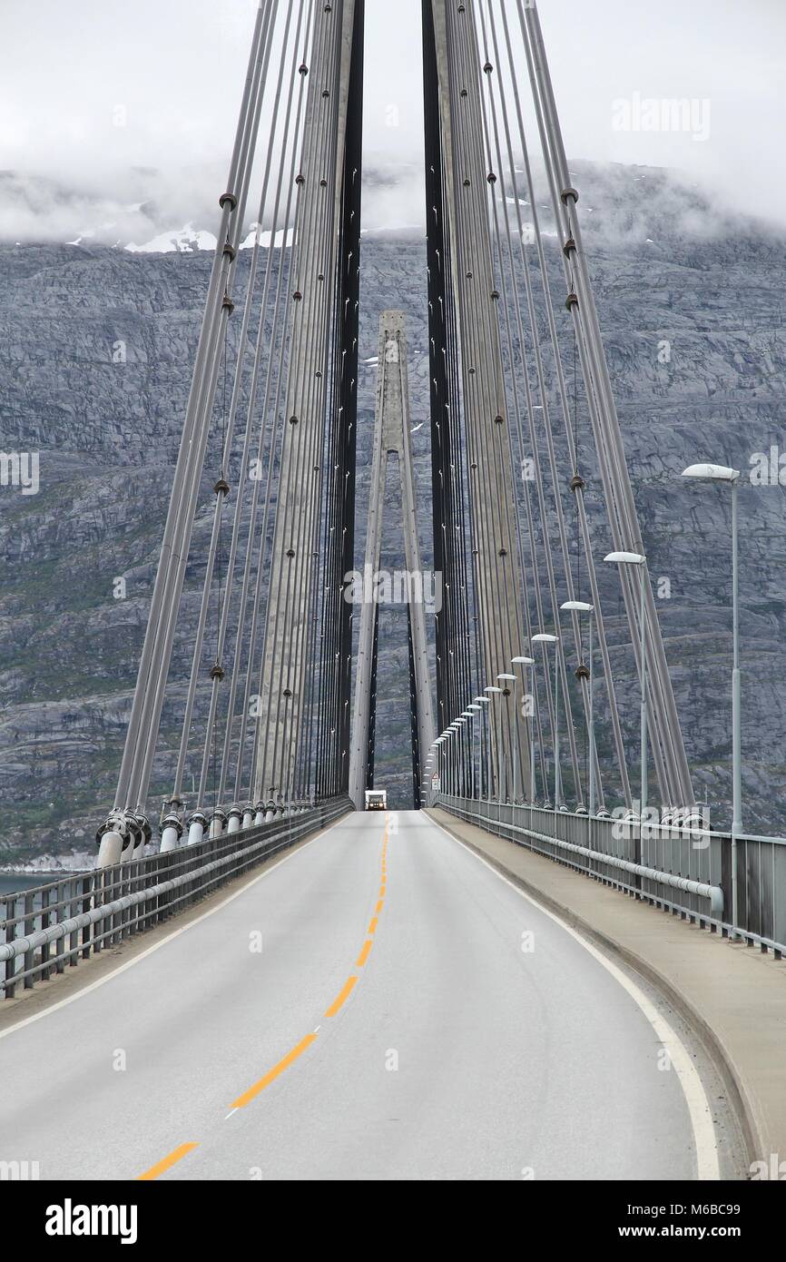 Helgeland Bridge - cable-stayed bridge over Leirfjorden fiord in ...