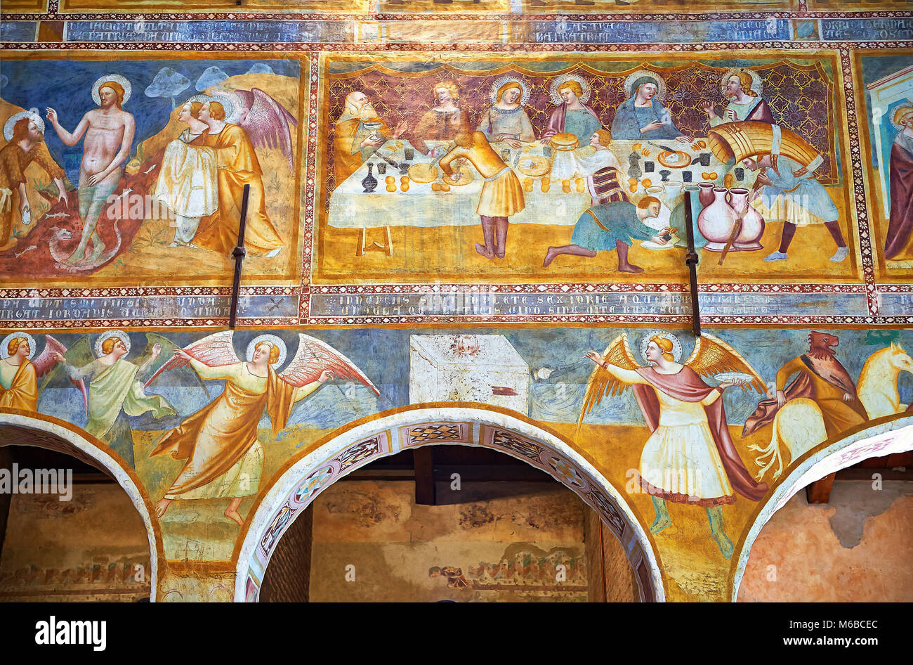 Early Renaissance frescoes by Vitale da Bologna (1309 — 1369) of Christ ...