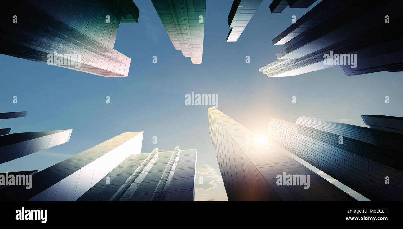 City concept background 3d rendering Stock Photo - Alamy