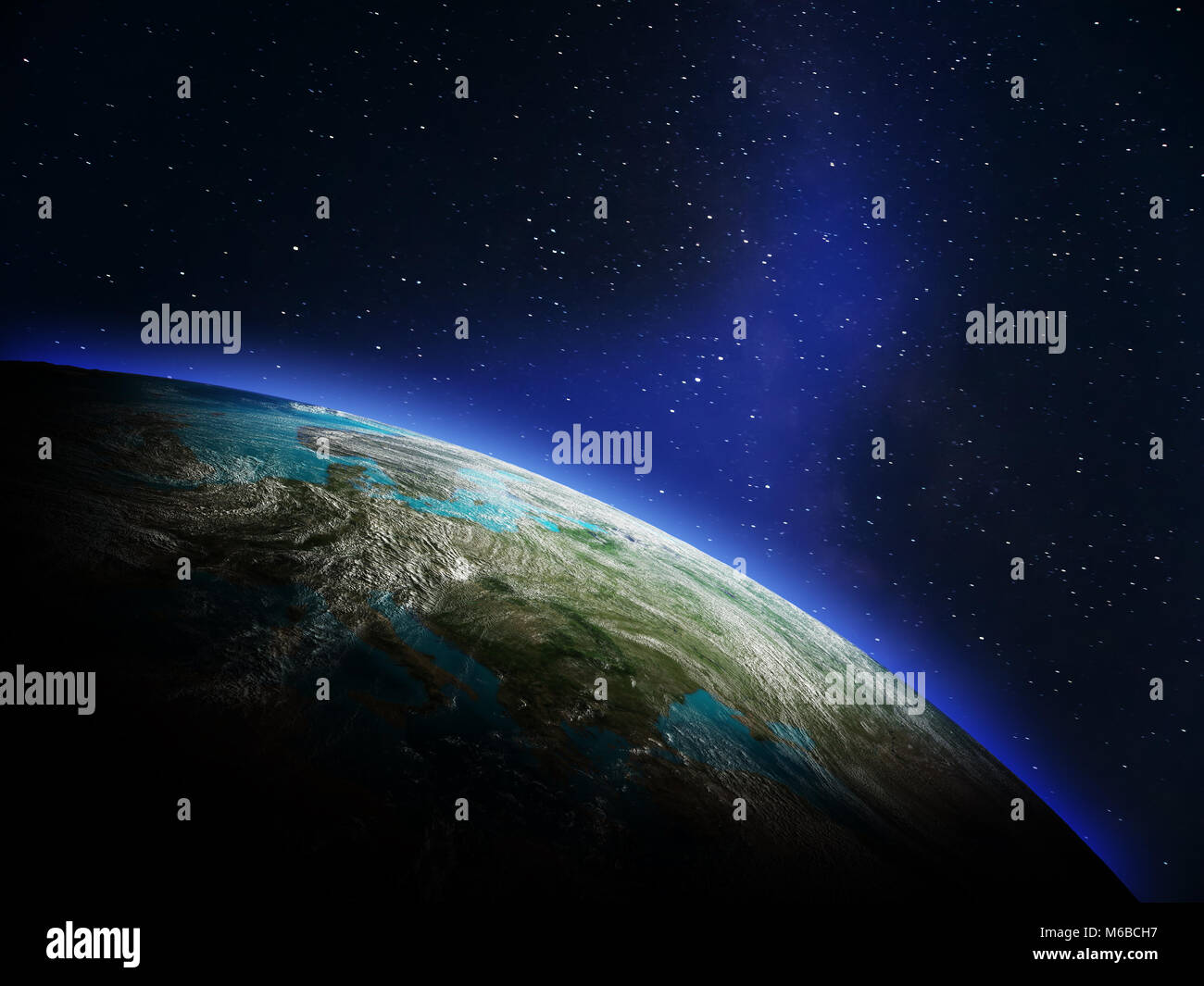 World map from space 3d rendering Stock Photo - Alamy
