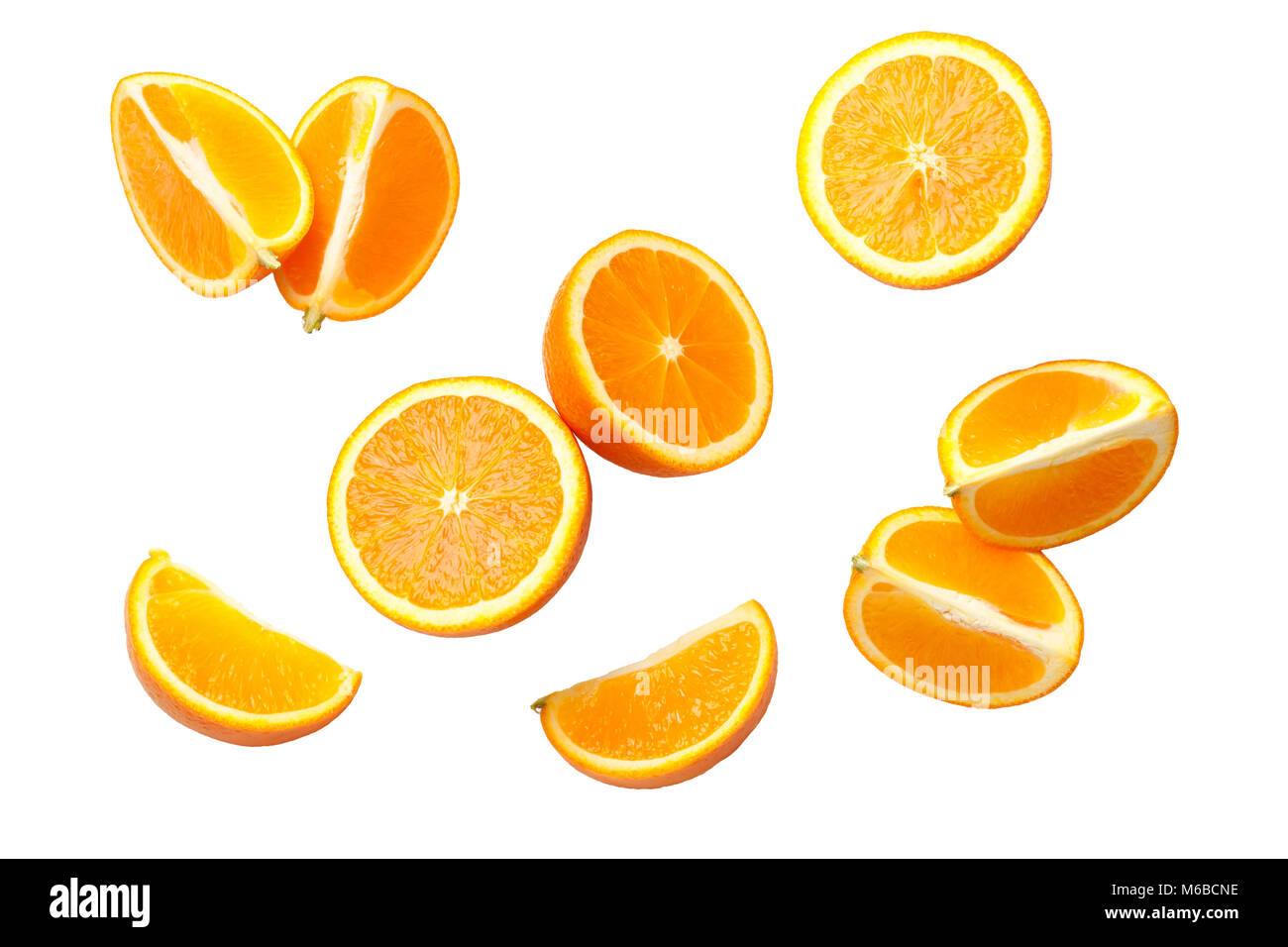 Orange isolated on white background. Top view Stock Photo - Alamy