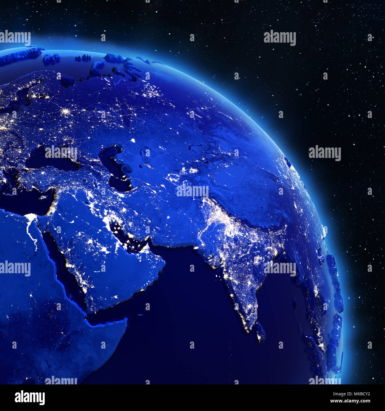Night globe city light map asia east hi-res stock photography and ...