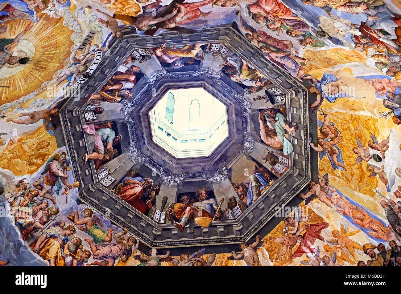 Fresco of the Last Judgement on the inside of the Dome by Vasari, begun ...