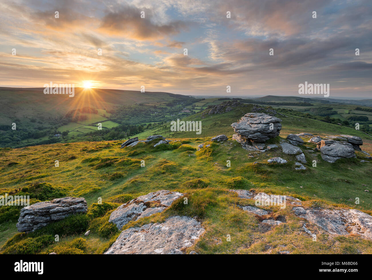 Chinkwell Tor sunset Stock Photo - Alamy
