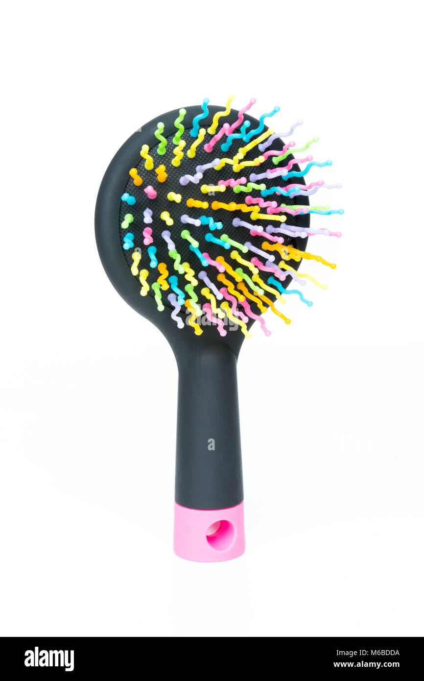 Colorful hairbrush isolated on white background Stock Photo - Alamy