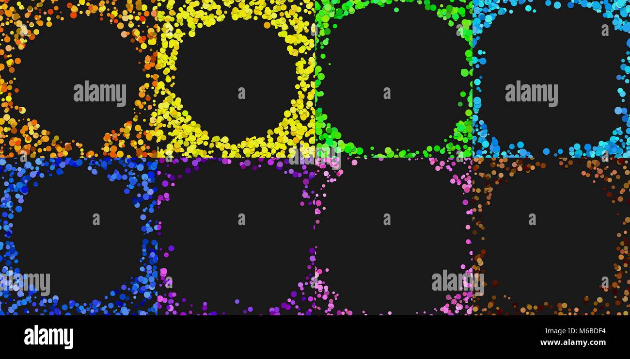 Round border background design set with dots Stock Vector Image & Art ...