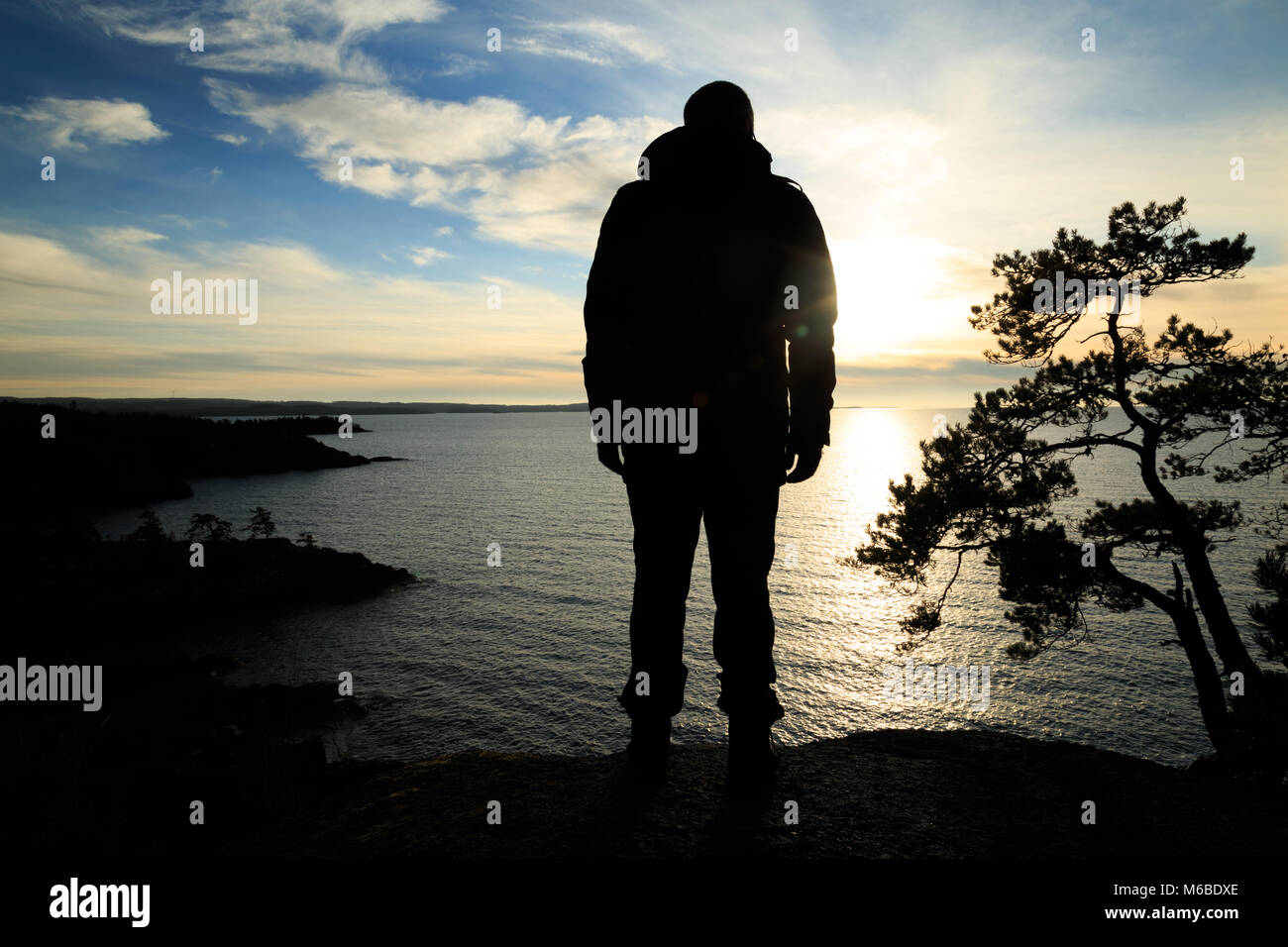 Boy looking up silhouette hi-res stock photography and images - Alamy