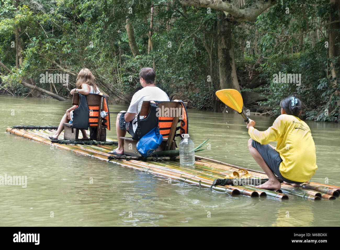 Khao Lak, Thailand. Bamboo rafting in the rainforest at Khao Lak Stock ...