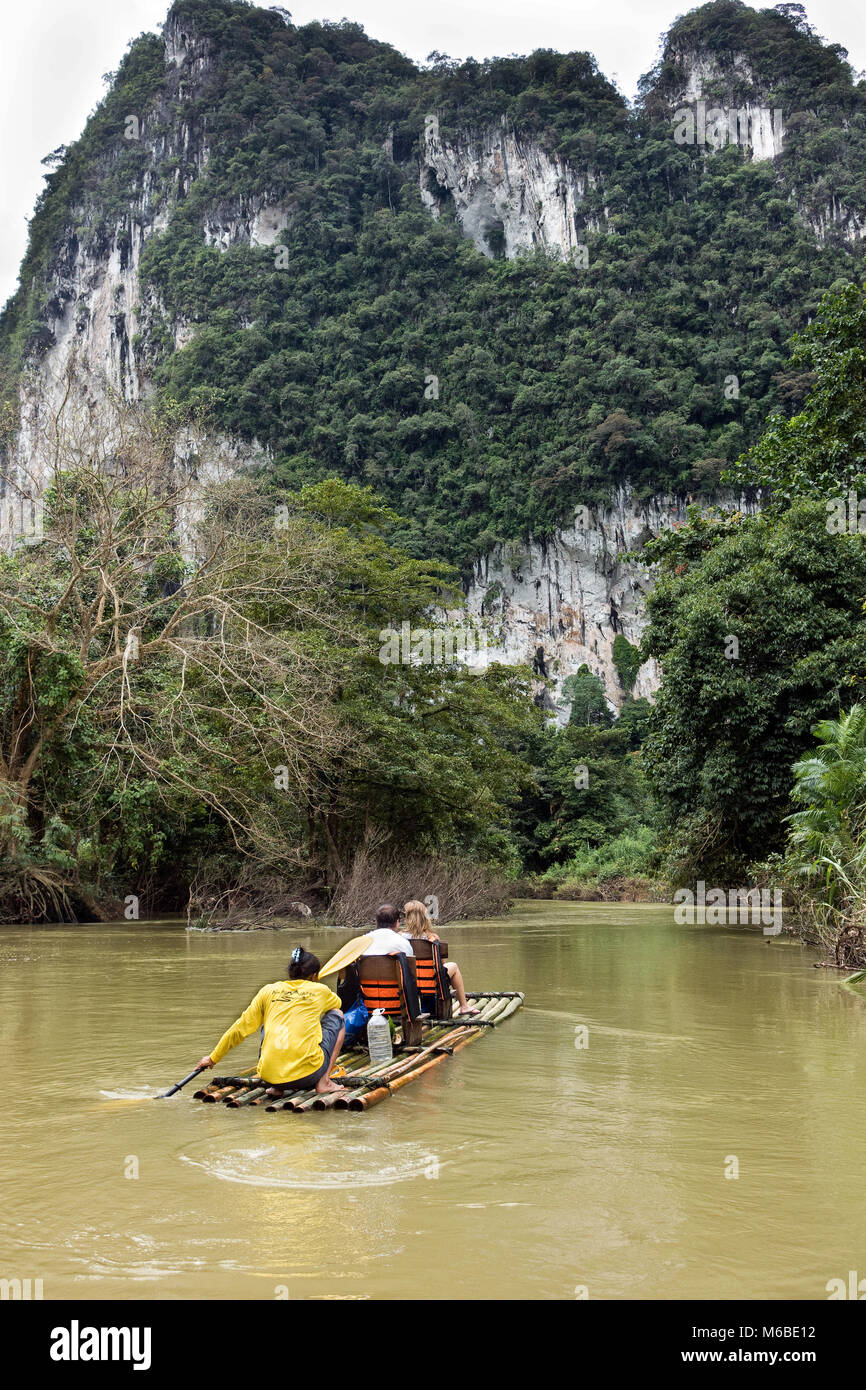Khao Lak, Thailand. Bamboo rafting in the rainforest at Khao Lak Stock ...