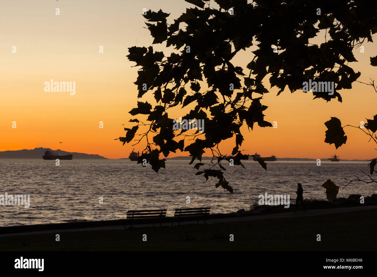 Beautiful sunset in English Bay Stock Photo - Alamy