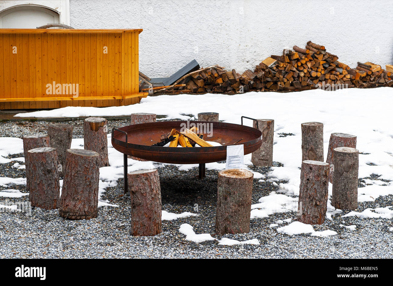 Village barbecue place. Swiss alps Stock Photo - Alamy