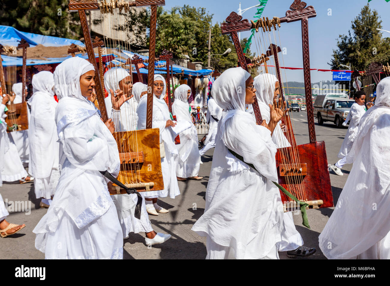 A Street Procession Of Ethiopian Orthodox Christians During The Annual ...