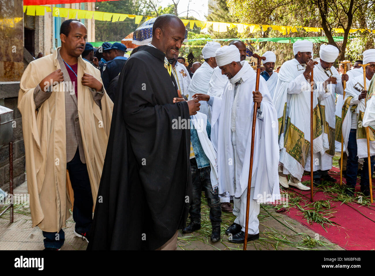 Ethiopian Orthodox Christian Priests and Deacons Celebrate The Three ...
