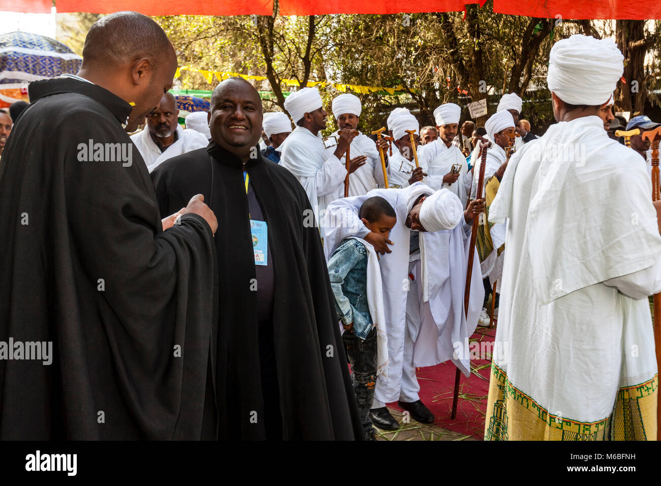 Ethiopian Orthodox Christian Priests and Deacons Celebrate The Three ...
