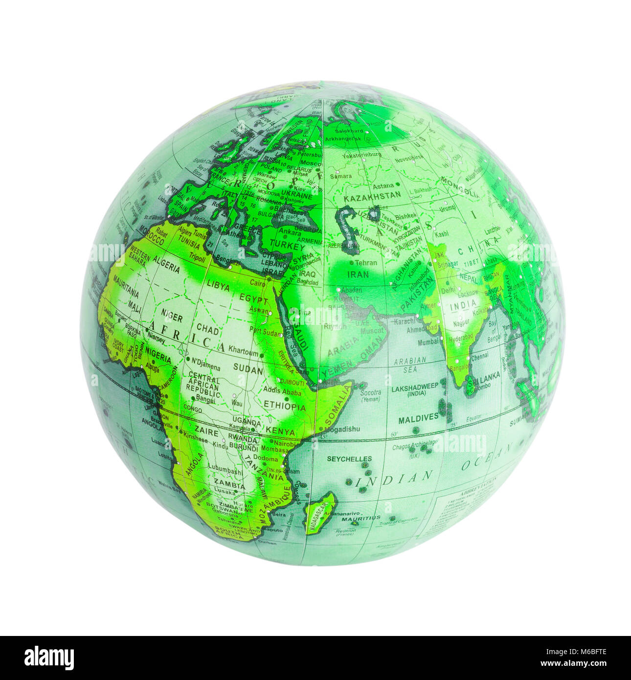 Earth globe isolated on white Stock Photo - Alamy