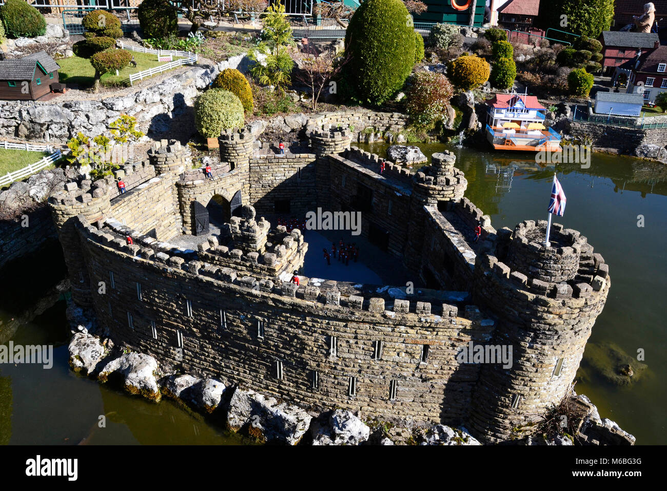 Royal Castle, with soldiers, at Bekonscot Model Village, Beaconsfield ...
