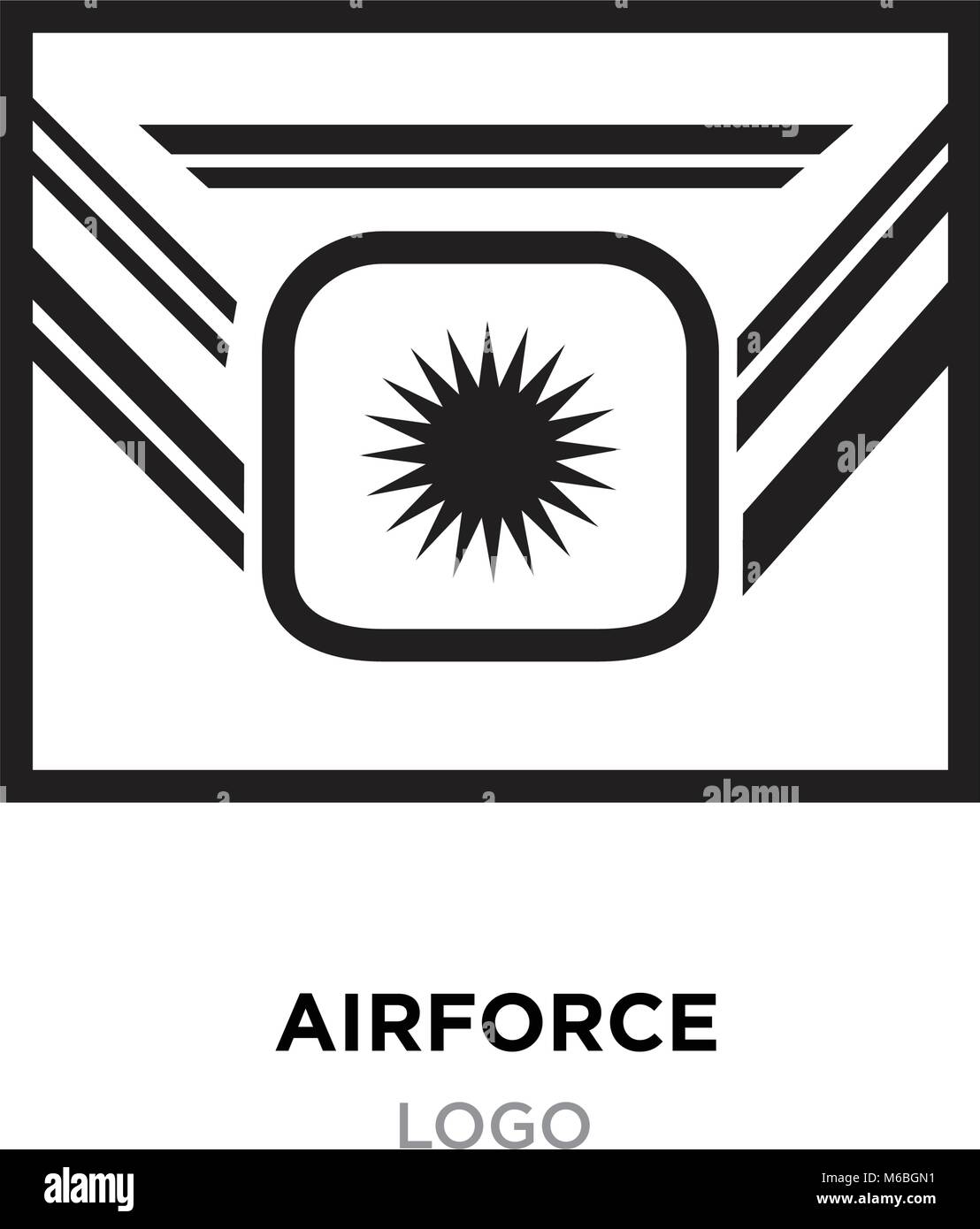 Airforce logo, Military armed forces badges and labels vector icon with ...