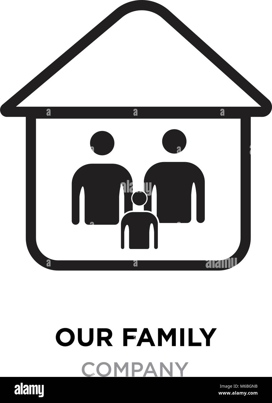 our family logo, happy family vector design at home template isolated ...