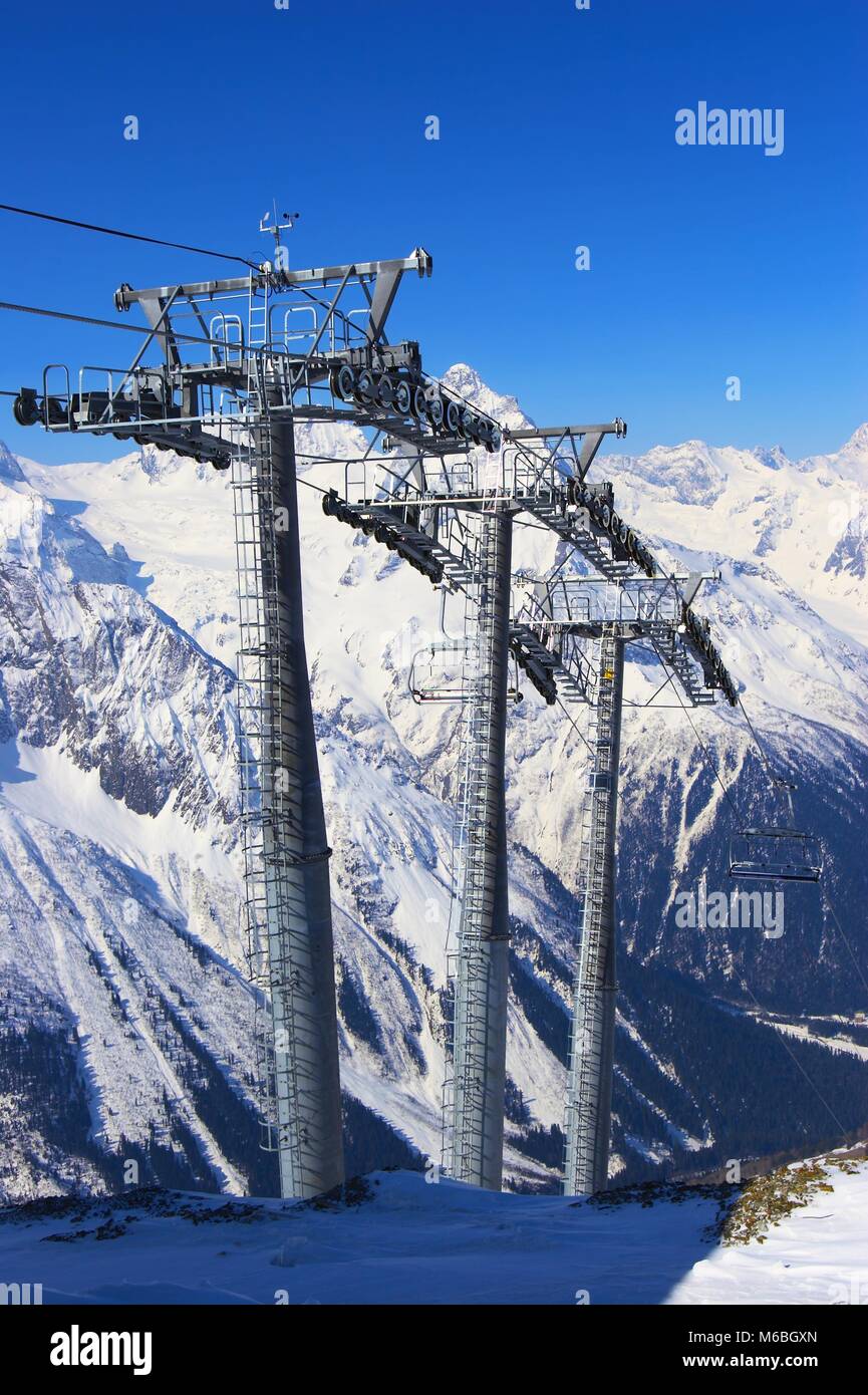Cableway in a nice sunny day Stock Photo - Alamy