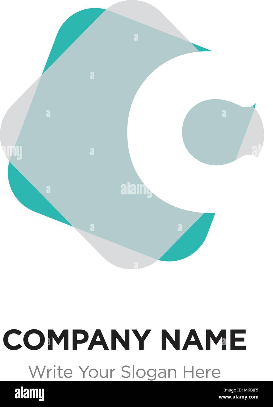 Abstract letter c logo design template. white vector icon on blue ...