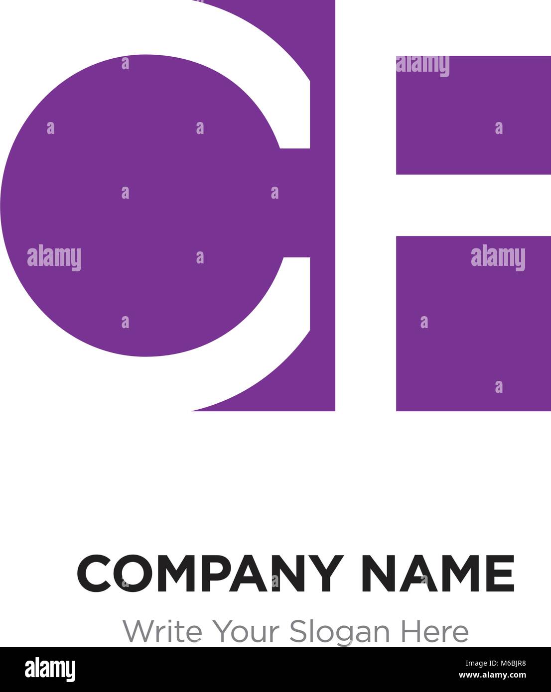 Abstract letter CB BC logo design template, Purple Alphabet initial ...