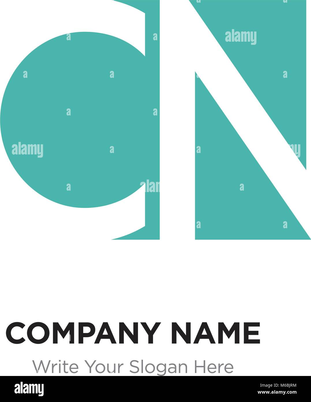 Abstract letter CN NC logo design template, Green Alphabet initial ...