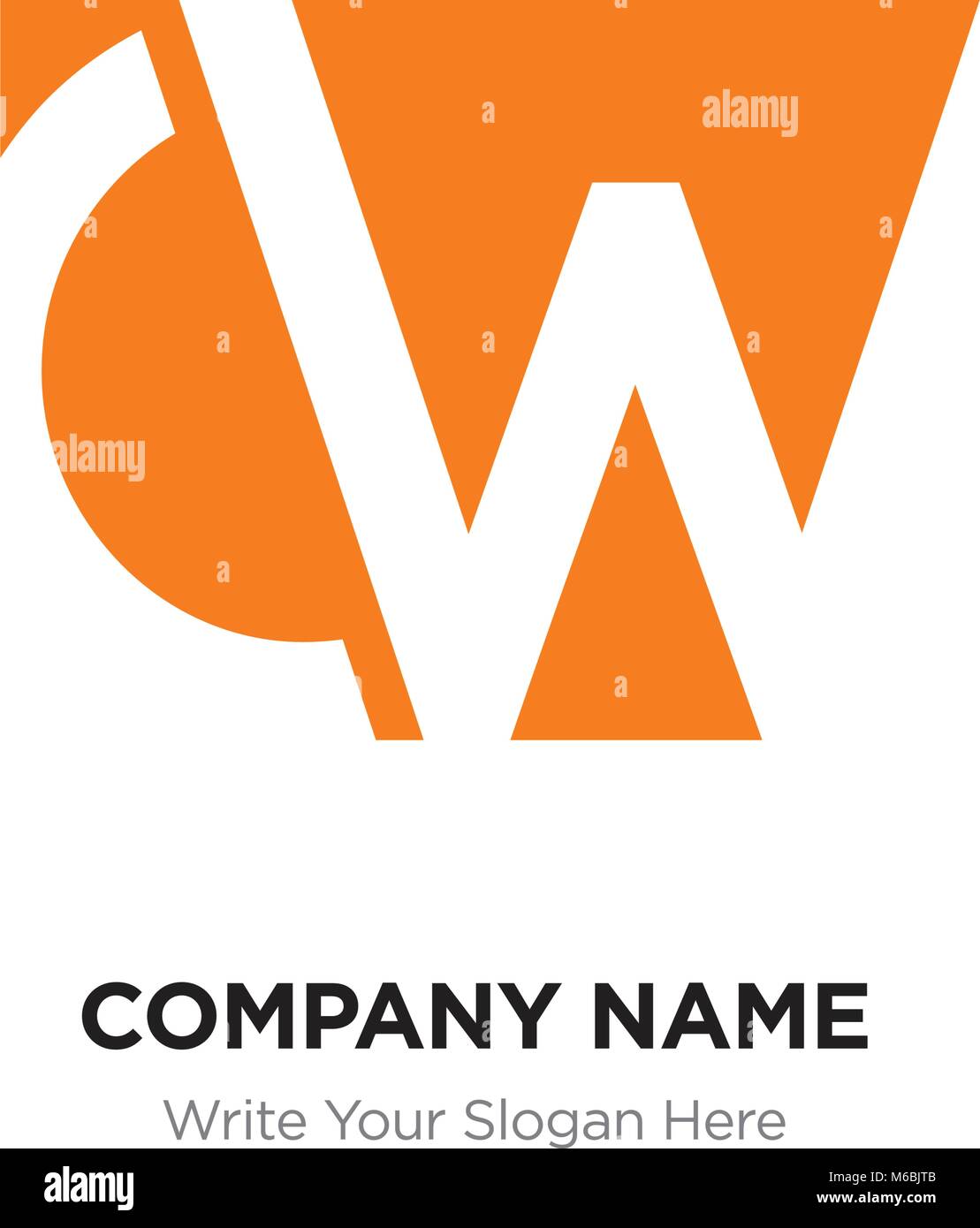 Abstract letter CW,WC logo design template, orange Alphabet initial ...