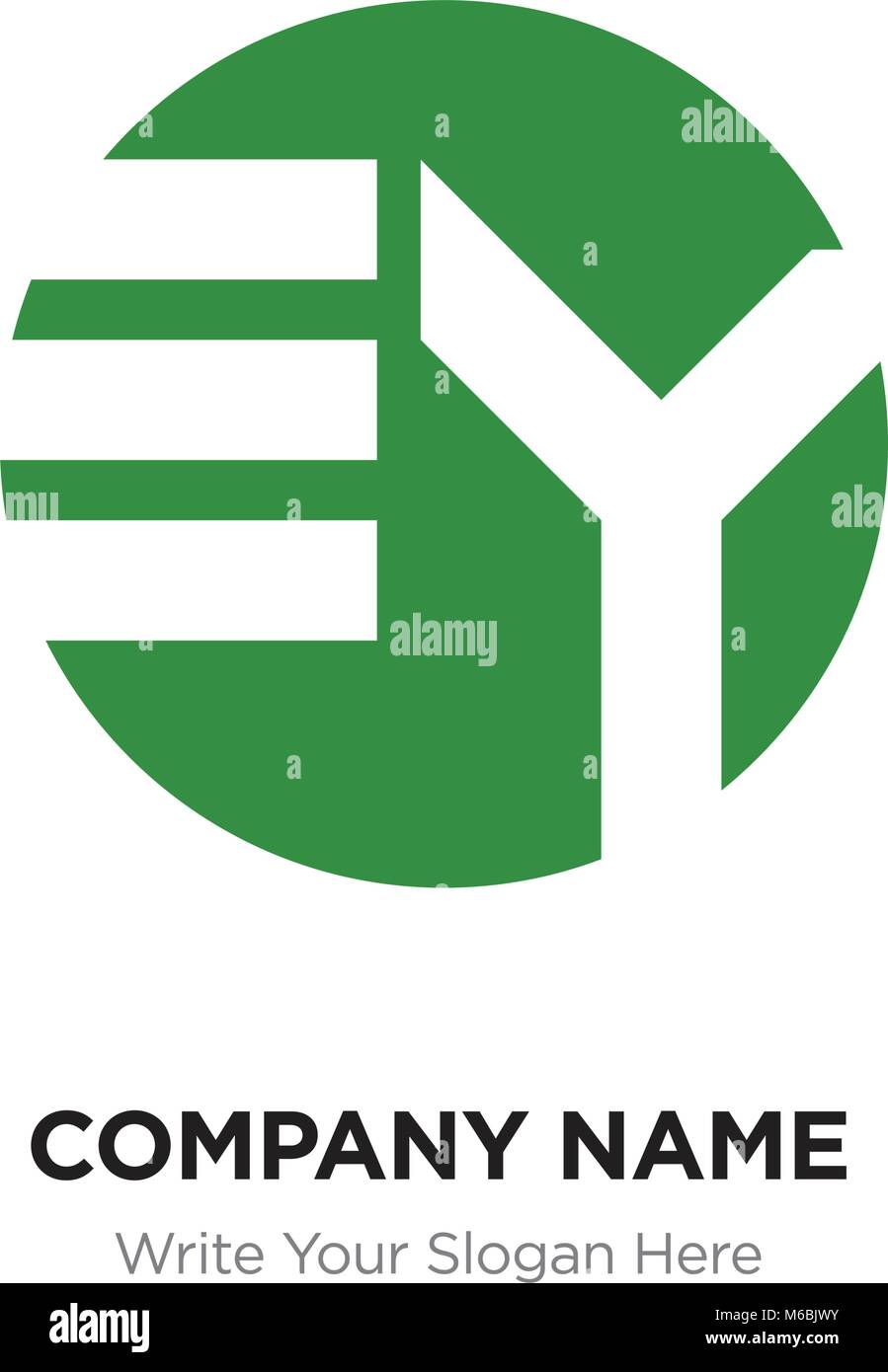 Abstract letter EY YE logo design template, green Alphabet initial ...