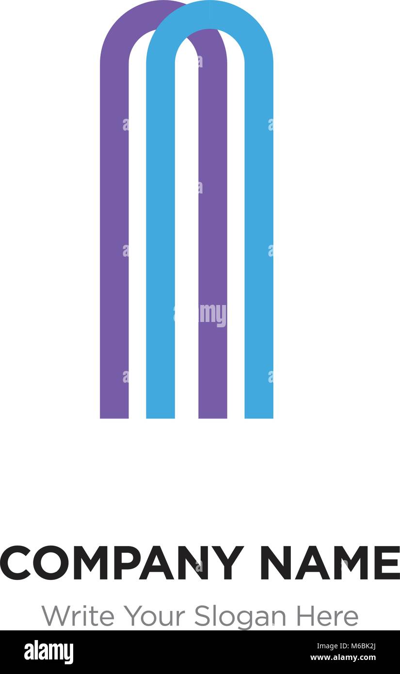 AA or AA Letter Logo with blue and purple line elements. Abstract ...
